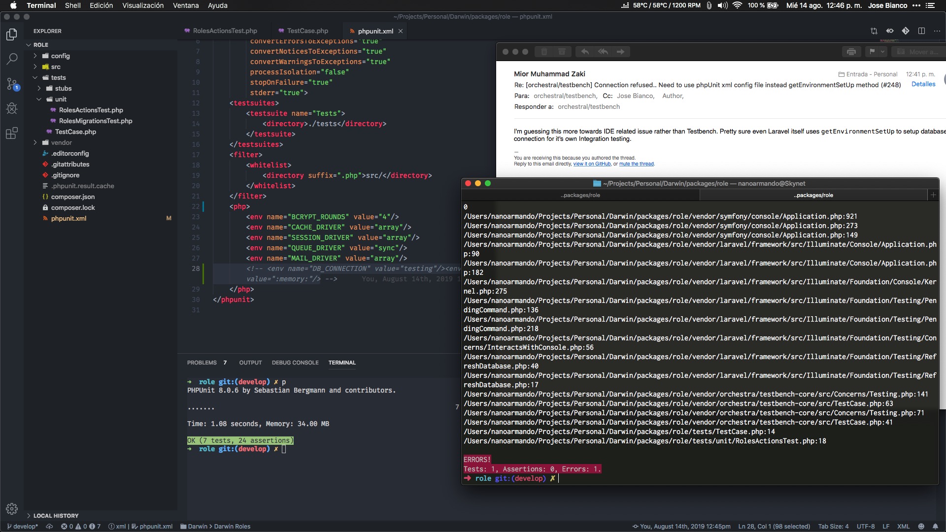 Connection Refused Need To Use Phpunit Xml Config File Instead Getenvironmentsetup Method 