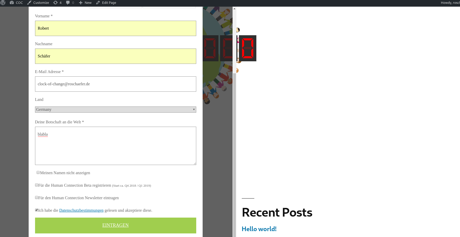 Ugly registration dialog · Issue #7 · Human-Connection/Human-Connection-Clock-Frontend · GitHub