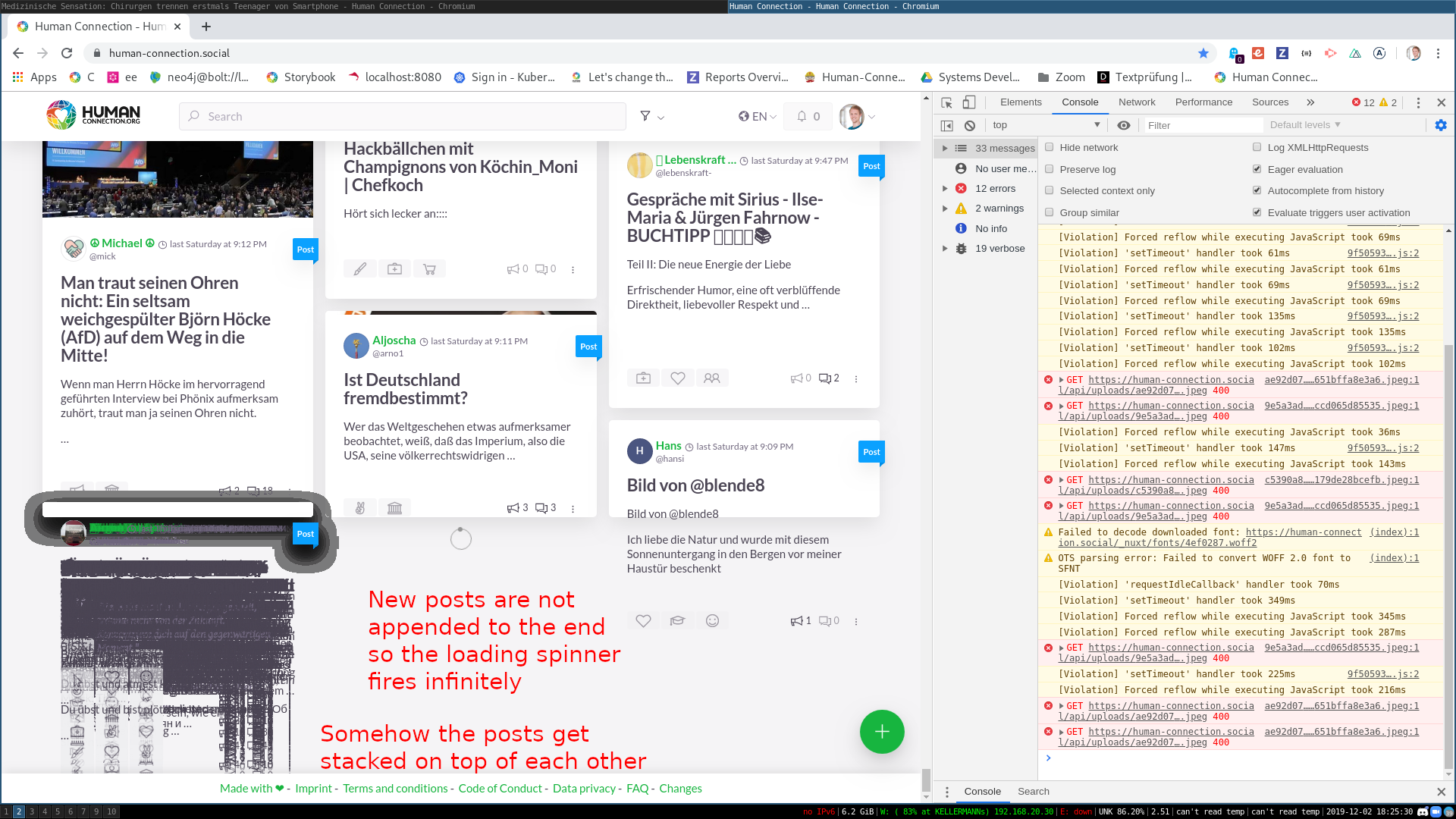 🐛 [Bug] Scrolling fails after a while · Issue #2253 · Human-Connection/Human-Connection · GitHub