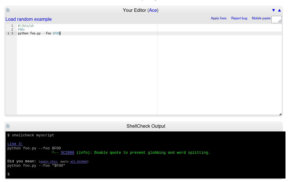 False negatives for SC2086 - Double quote to prevent globbing and word splitting · Issue #984 ...