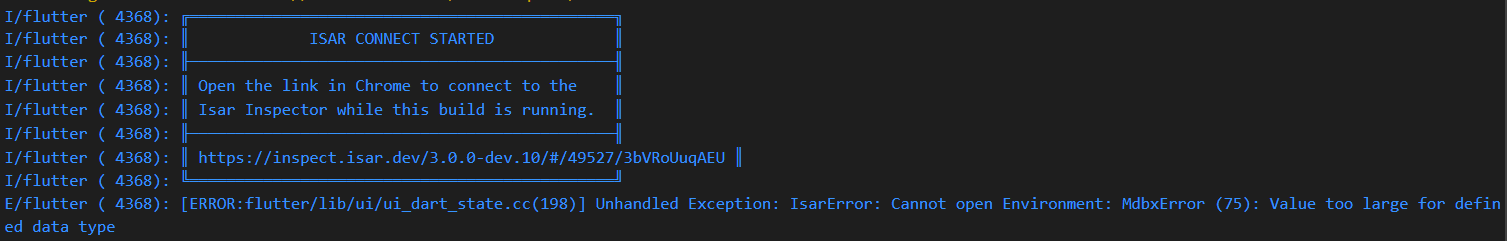 MdbxError(75): Value too large for defined data type. · Issue #588 · isar/isar · GitHub