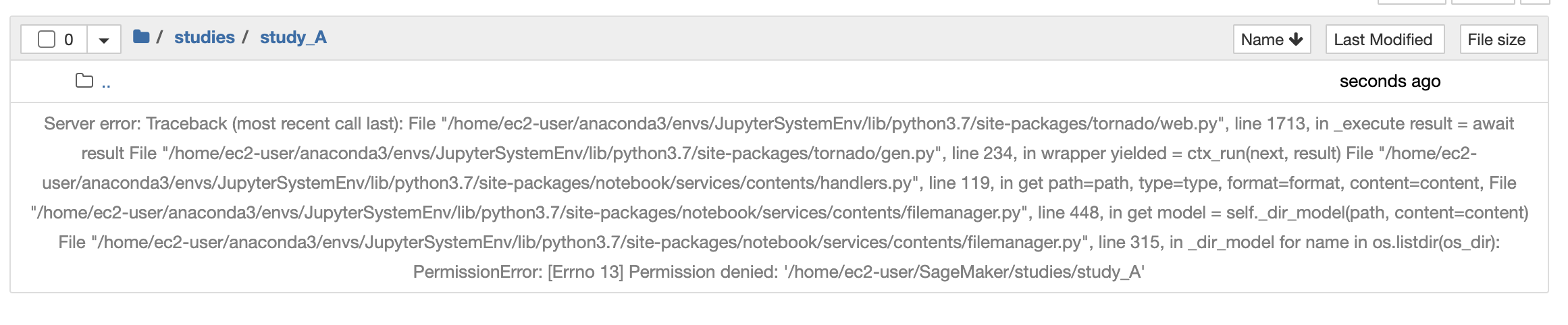 [Bug] SWB Sagemaker Study permission denied · Issue #1067 · awslabs/service-workbench-on-aws ...