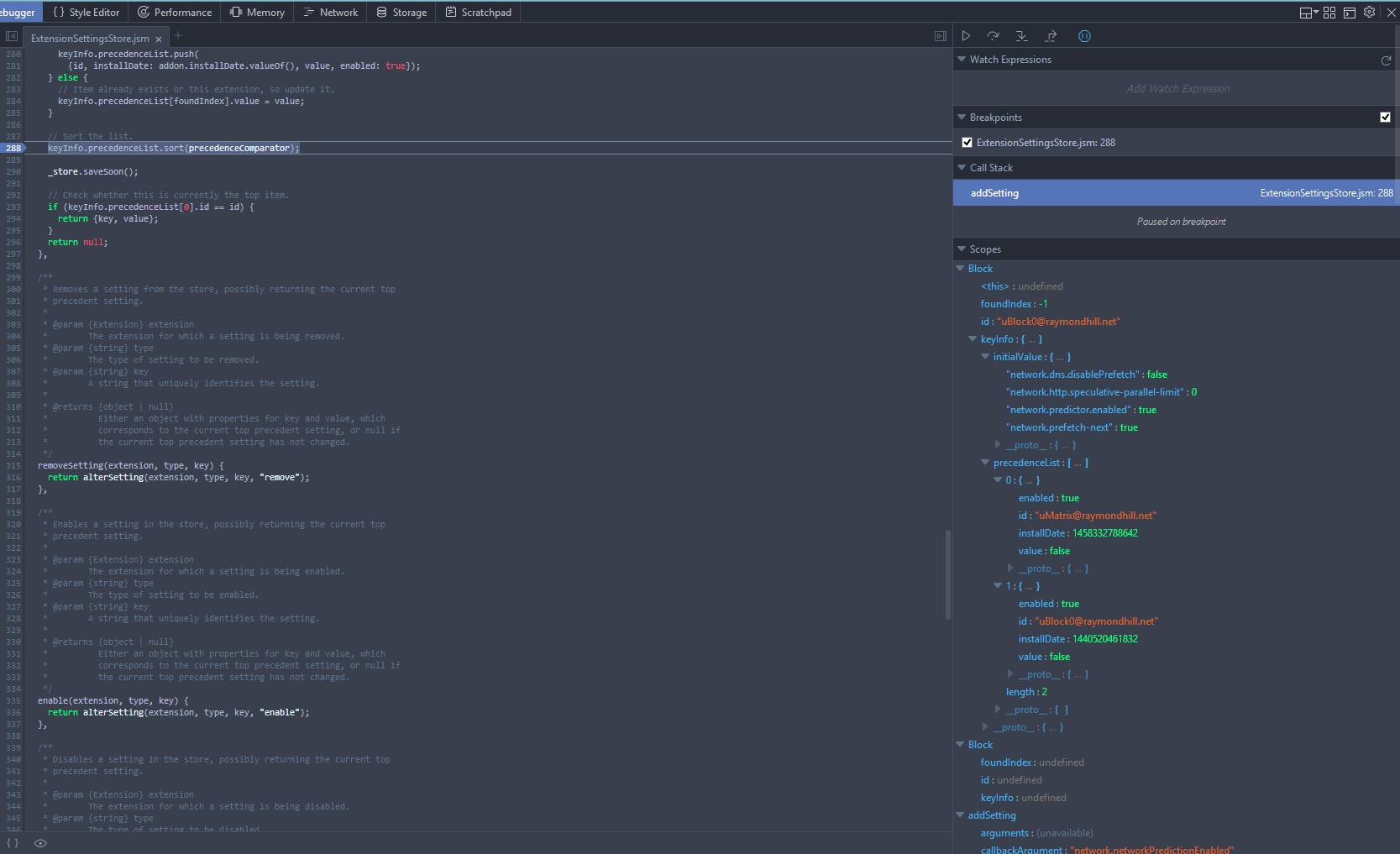 uBlock webext always changes about:config prefs upon launching Firefox to disable pre-fetching ...