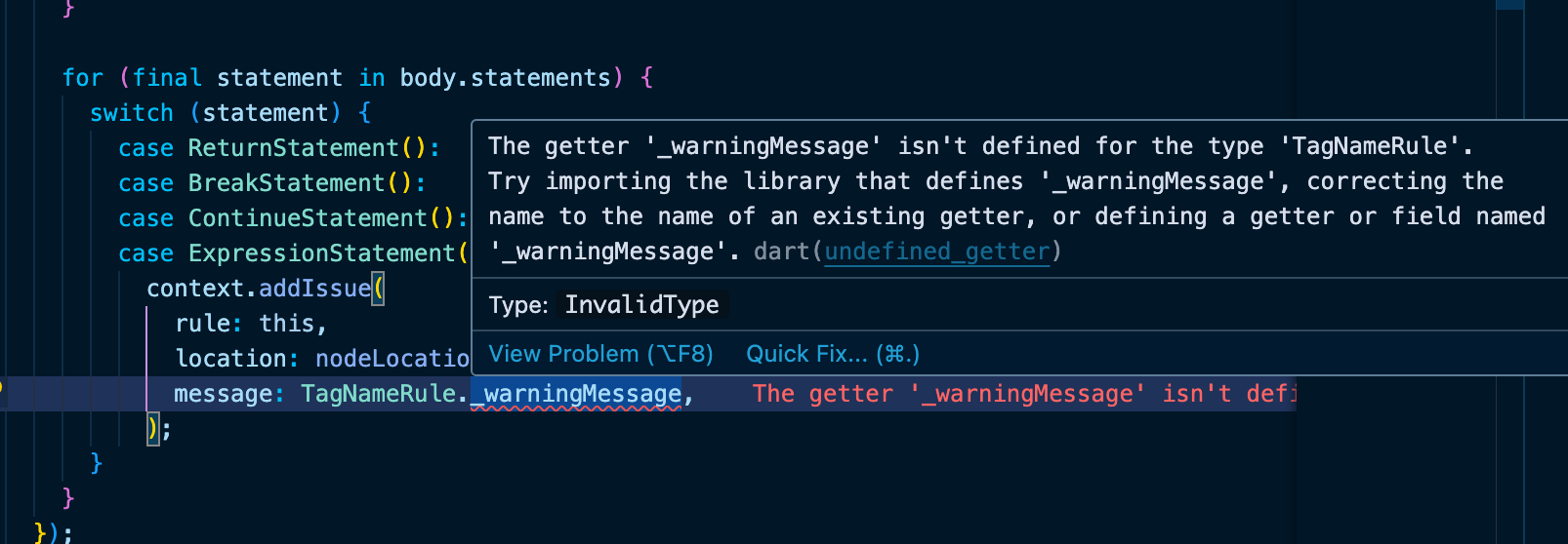 Autocomplete suggests private fields from other files that cannot be accessed by the language ...