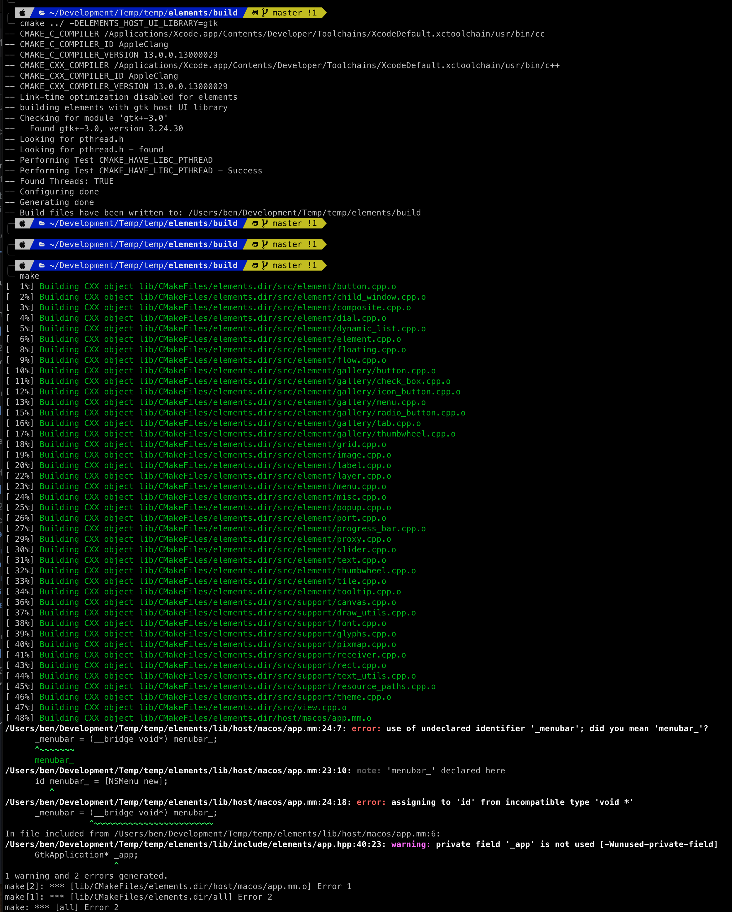 Error while running Unix Makefile · Issue #296 · cycfi/elements · GitHub