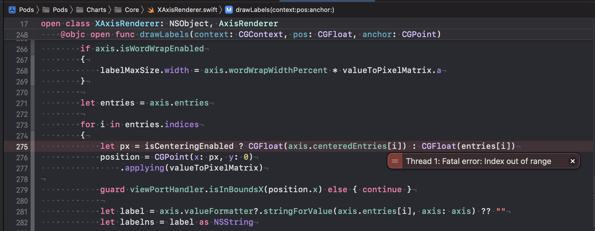 setScaleMinima causes crash · Issue #4929 · ChartsOrg/Charts · GitHub
