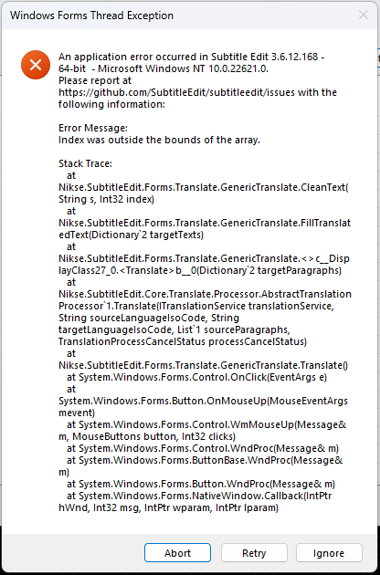 Empty lines when auto-translating to Chinese. · Issue #6887 · SubtitleEdit/subtitleedit · GitHub