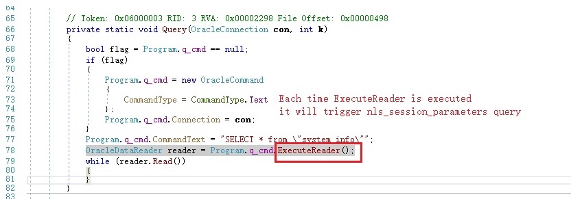 When the server version is lower than 12, each query SQL will trigger the query of nls_session ...