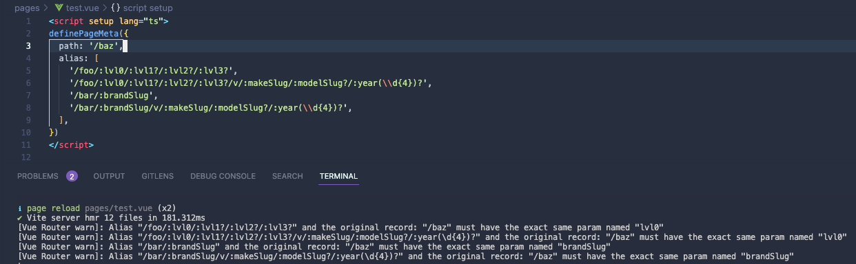 Allow An Array Of Strings For `path` In `definepagemeta` · Issue 22080 · Nuxt Nuxt · Github