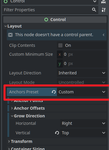 Custom Anchors Preset is not saved · Issue #76668 · godotengine/godot · GitHub