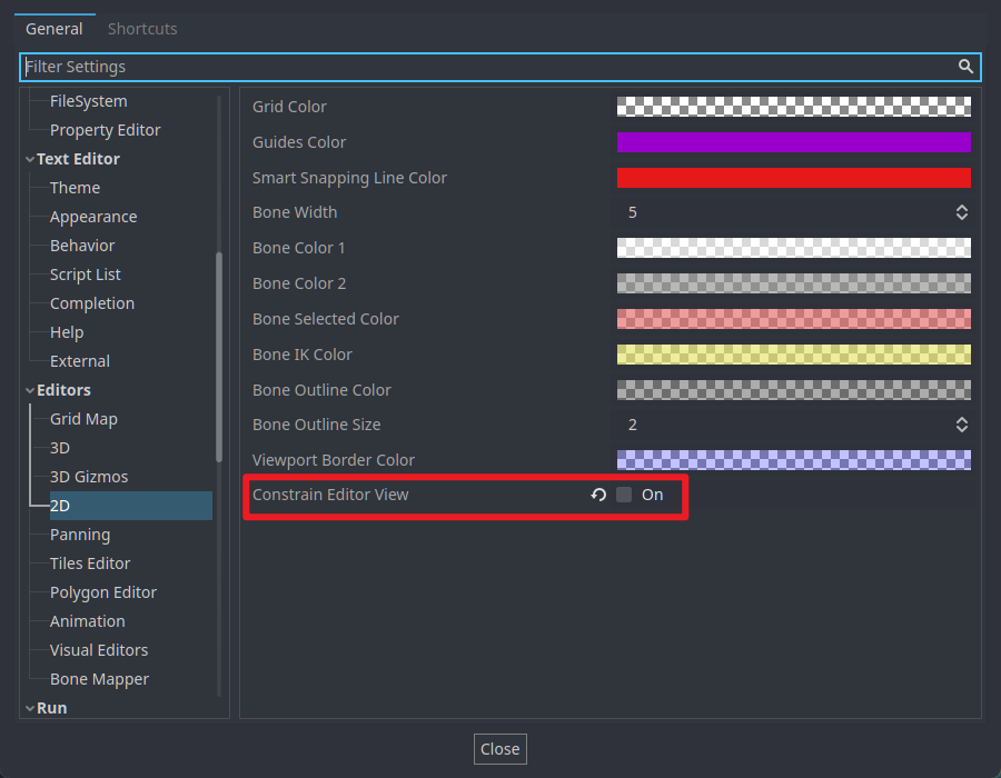 Change the default value of `editors/2d/constrain_editor_view` to false · Issue #6894 ...