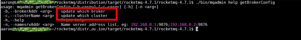 mqadmin getBrokerConfig help info is wrong · Issue #2162 · apache/rocketmq · GitHub