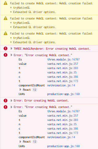Website not rendering due to WebGL crash. · Issue #8 · CyberSocYork ...