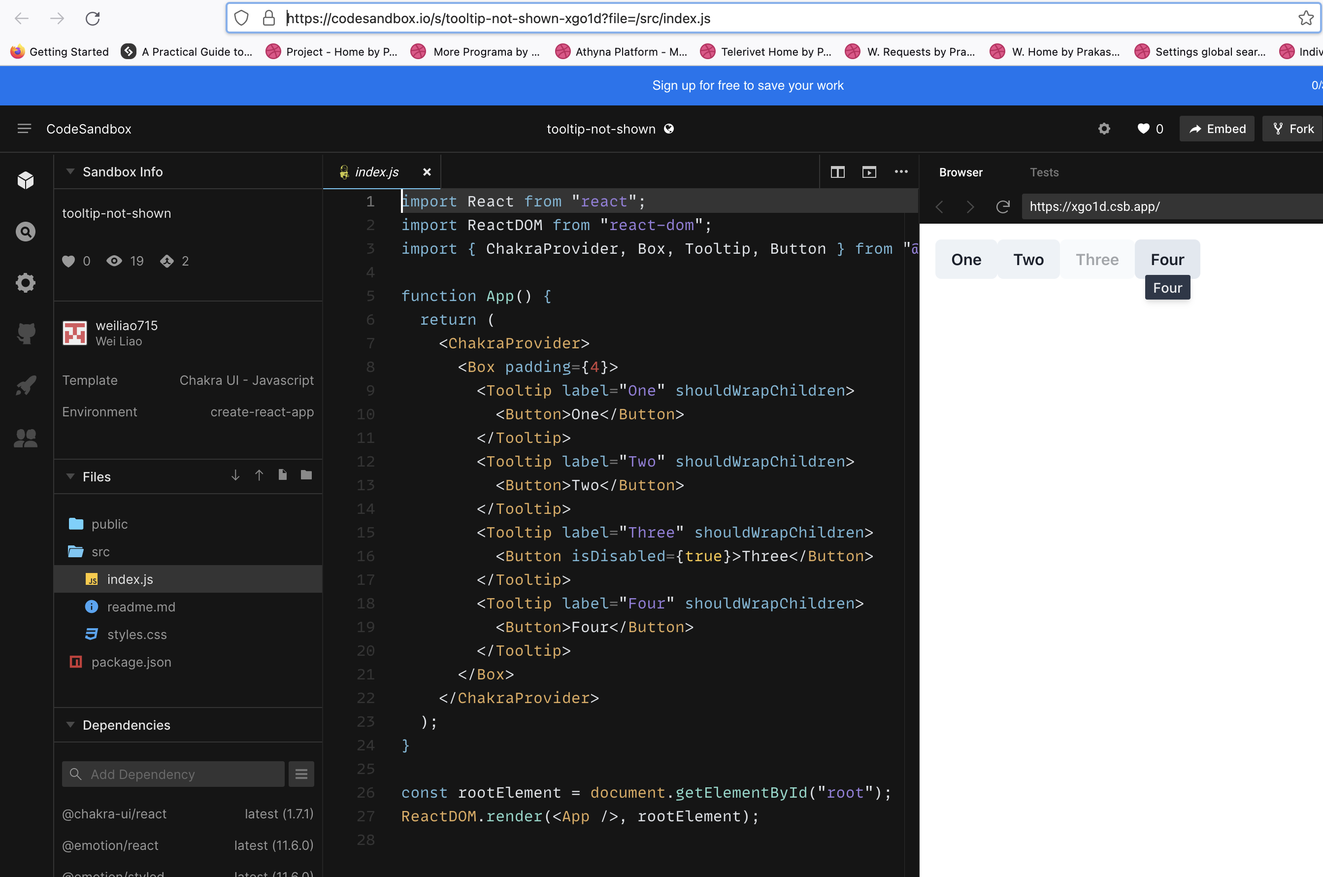Tooltip Does Not Show When Move From A Disabled Button · Issue 5062 · Chakra Uichakra Ui · Github 