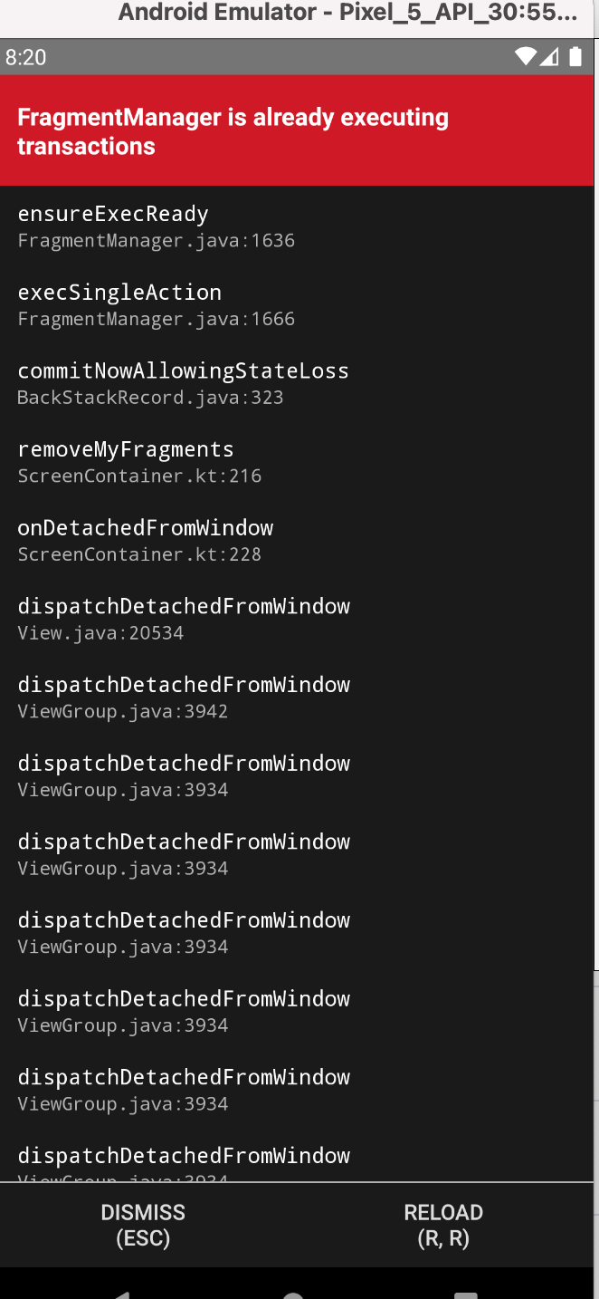 Fragment is already executing transactions on close (custom android sdk build) · Issue #11820 ...