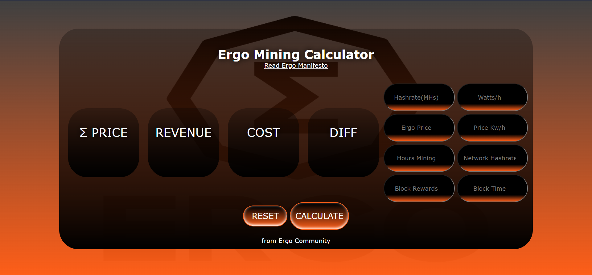 GitHub - DavidoAprendiz/ergo-miner-calc: Miner Calculator for Ergo Blockchain