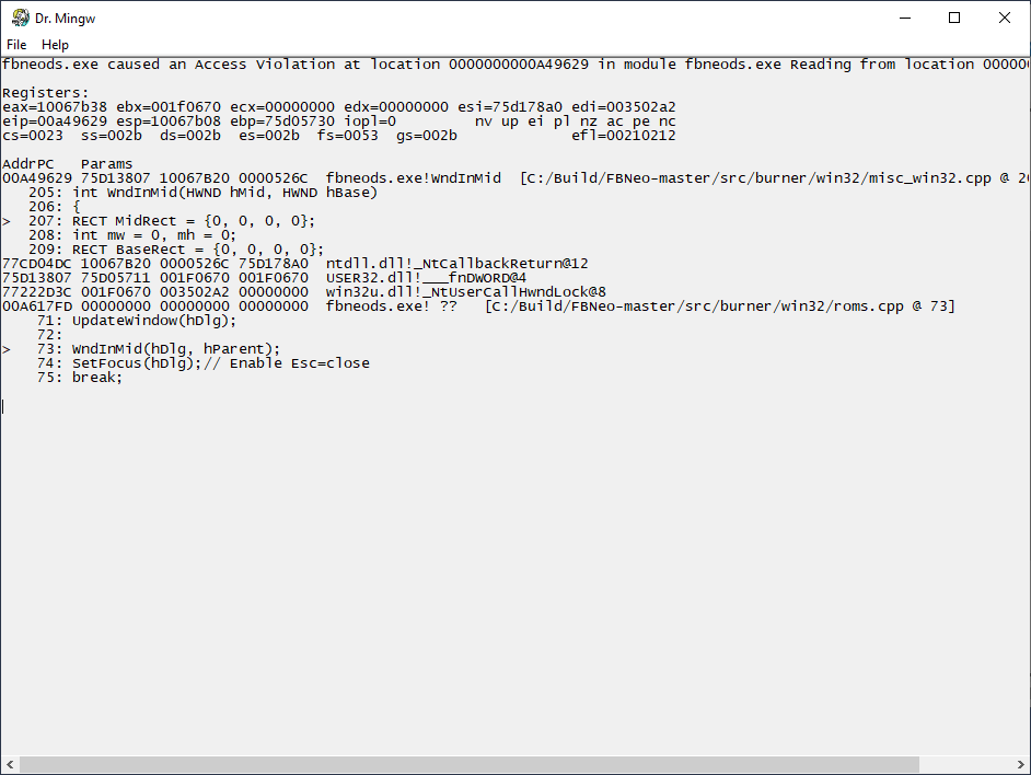 Guru Meditation · Issue #64 · finalburnneo/FBNeo · GitHub