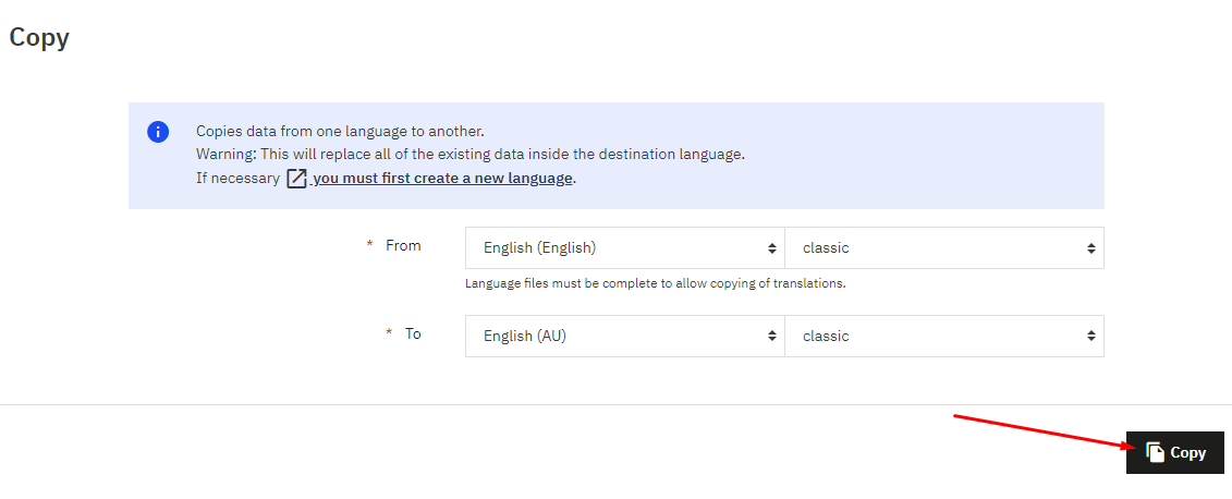 [BO] Copying language to another fails · Issue #33834 · PrestaShop ...