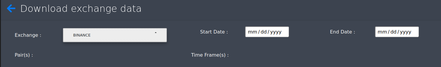 Pairs and timeframes combos disappear when switching the exchange on download exchange data page ...