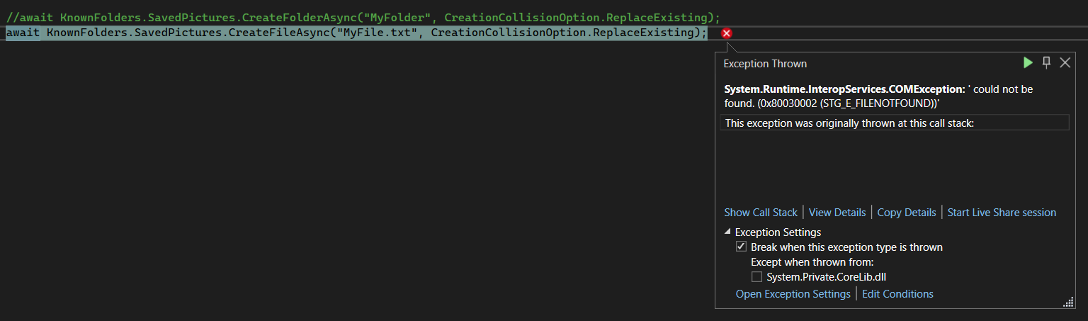 Cannot create a folder or a file in any of KnownFolders' locations. · Issue #3894 · microsoft ...