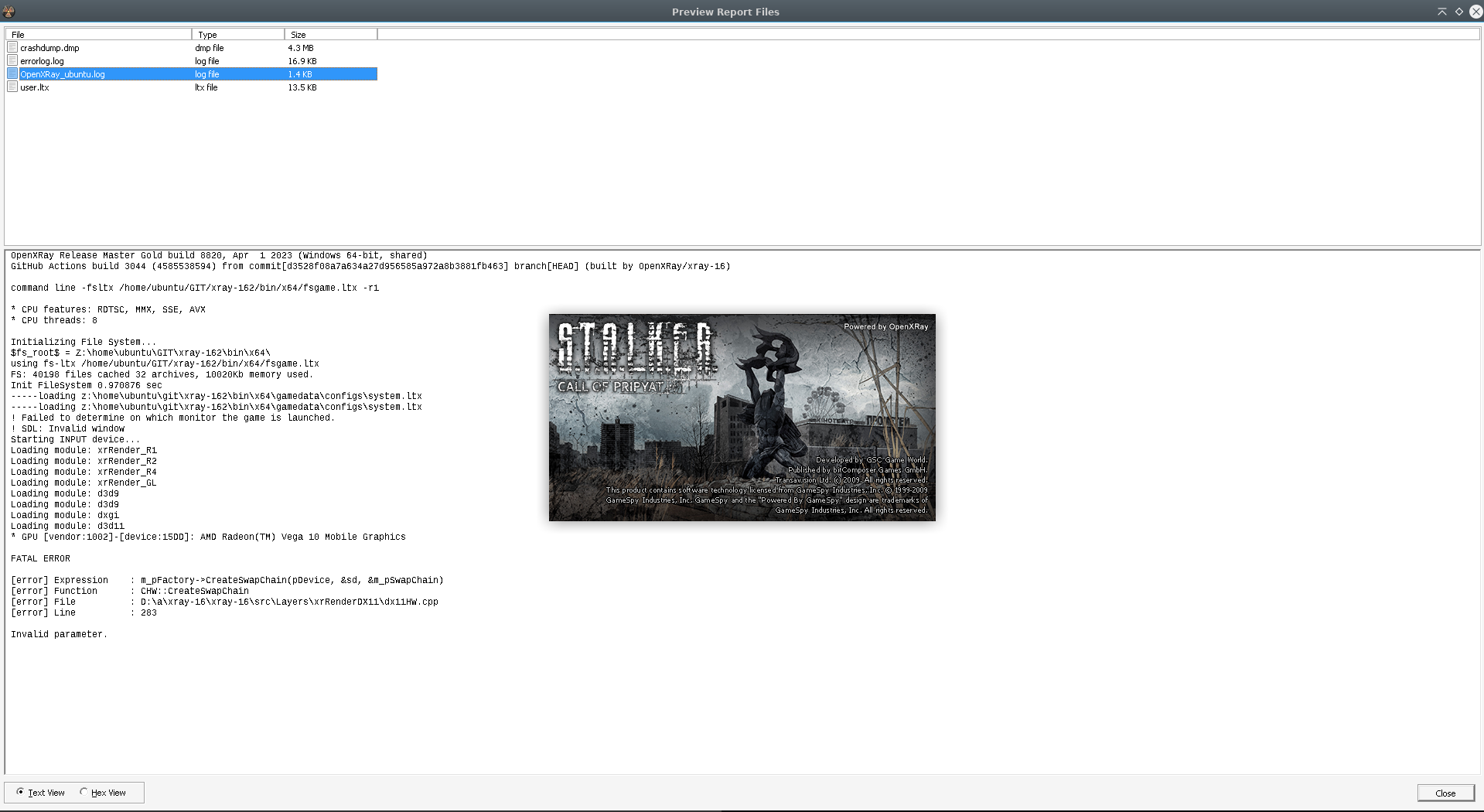 OpenXRay crashed on Wine 6.0.3 · Issue #1384 · OpenXRay/xray-16 · GitHub