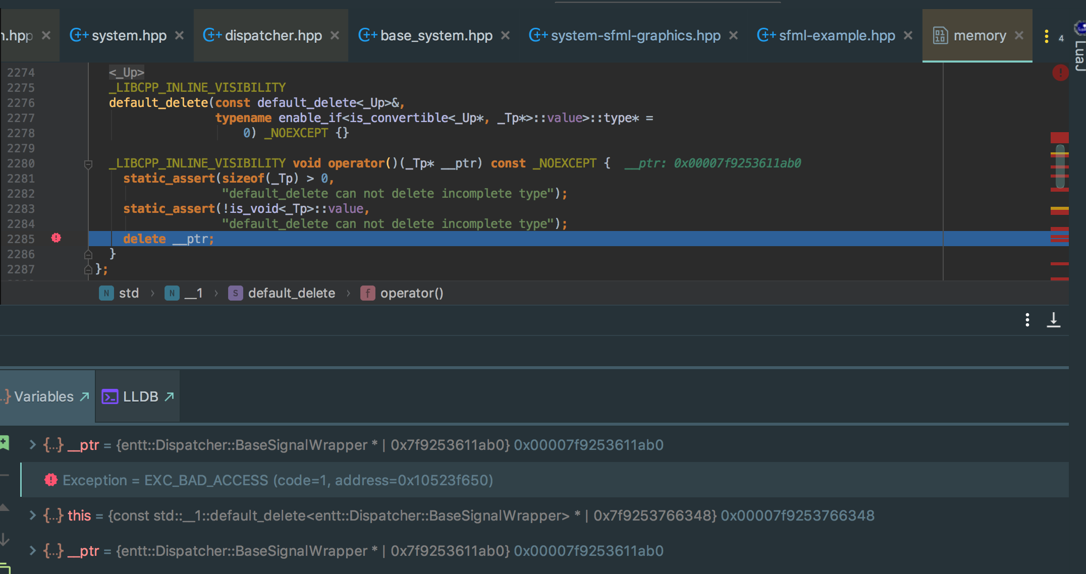 Crash when using plugin's and EnTT dispatcher · Issue #103 · skypjack/entt · GitHub