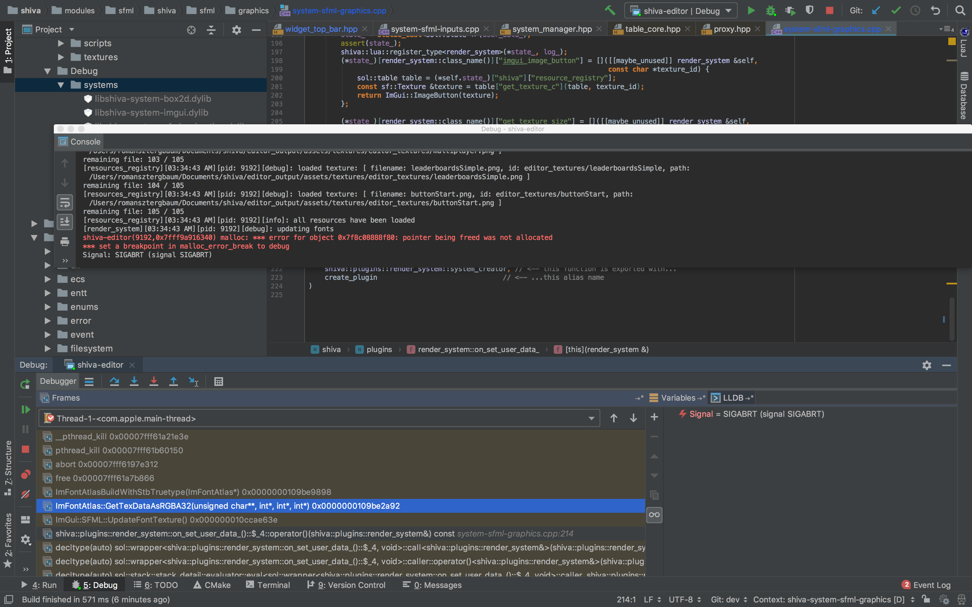 pointer being freed was not allocated ImFontAtlasBuildWithStbTruetype ...