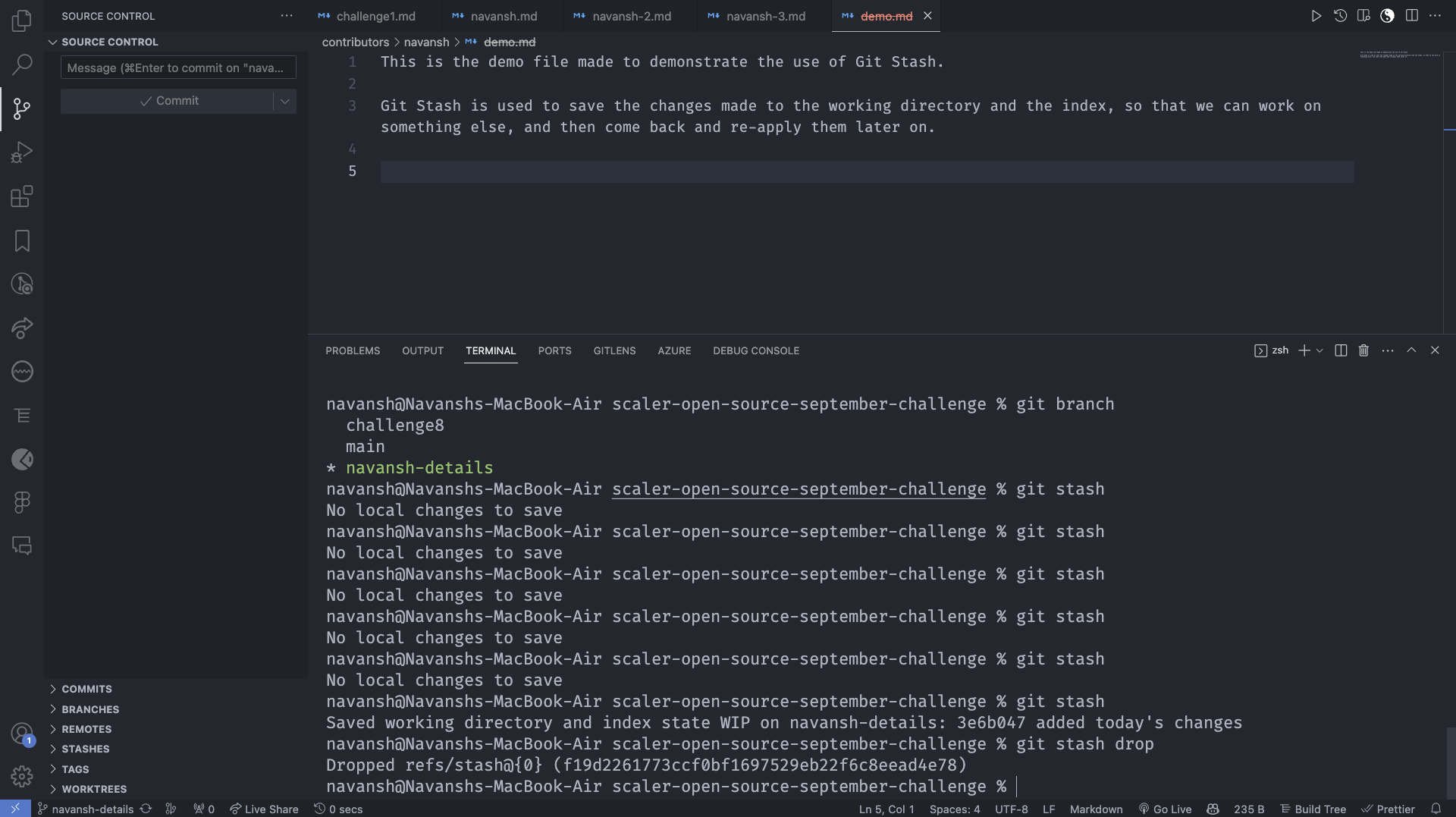 Challenge #1 : Navansh · Issue #69 · scaleracademy/scaler-open-source-september-challenge · GitHub