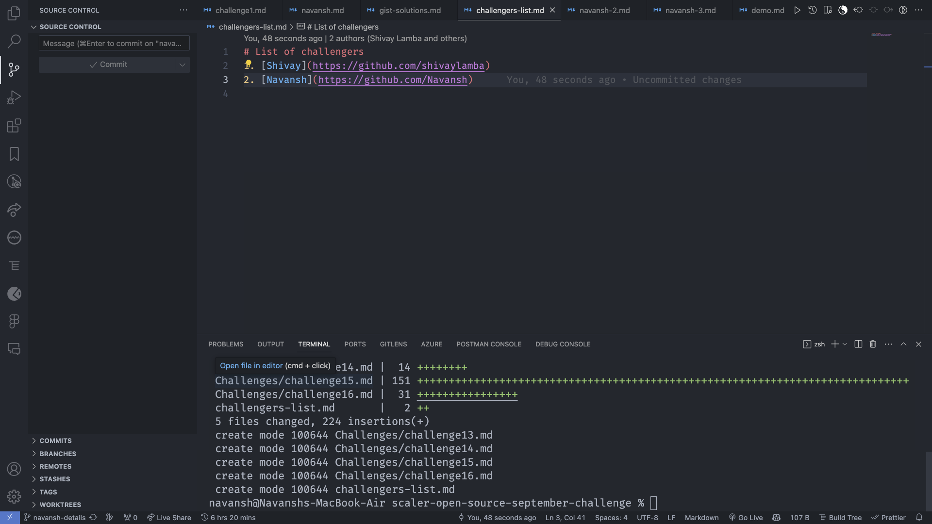 Challenge #1 : Navansh · Issue #69 · scaleracademy/scaler-open-source-september-challenge · GitHub