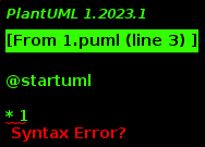 Syntax error when including file with a mindmap · Issue #1289 · plantuml/plantuml · GitHub