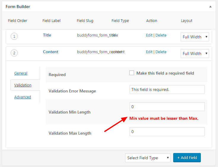 The Validation Minimum Length And Maximum Length Does Not Allow To