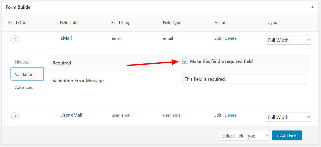 The validation message is not shown in the "Email and User Email" fields · Issue #538 ...