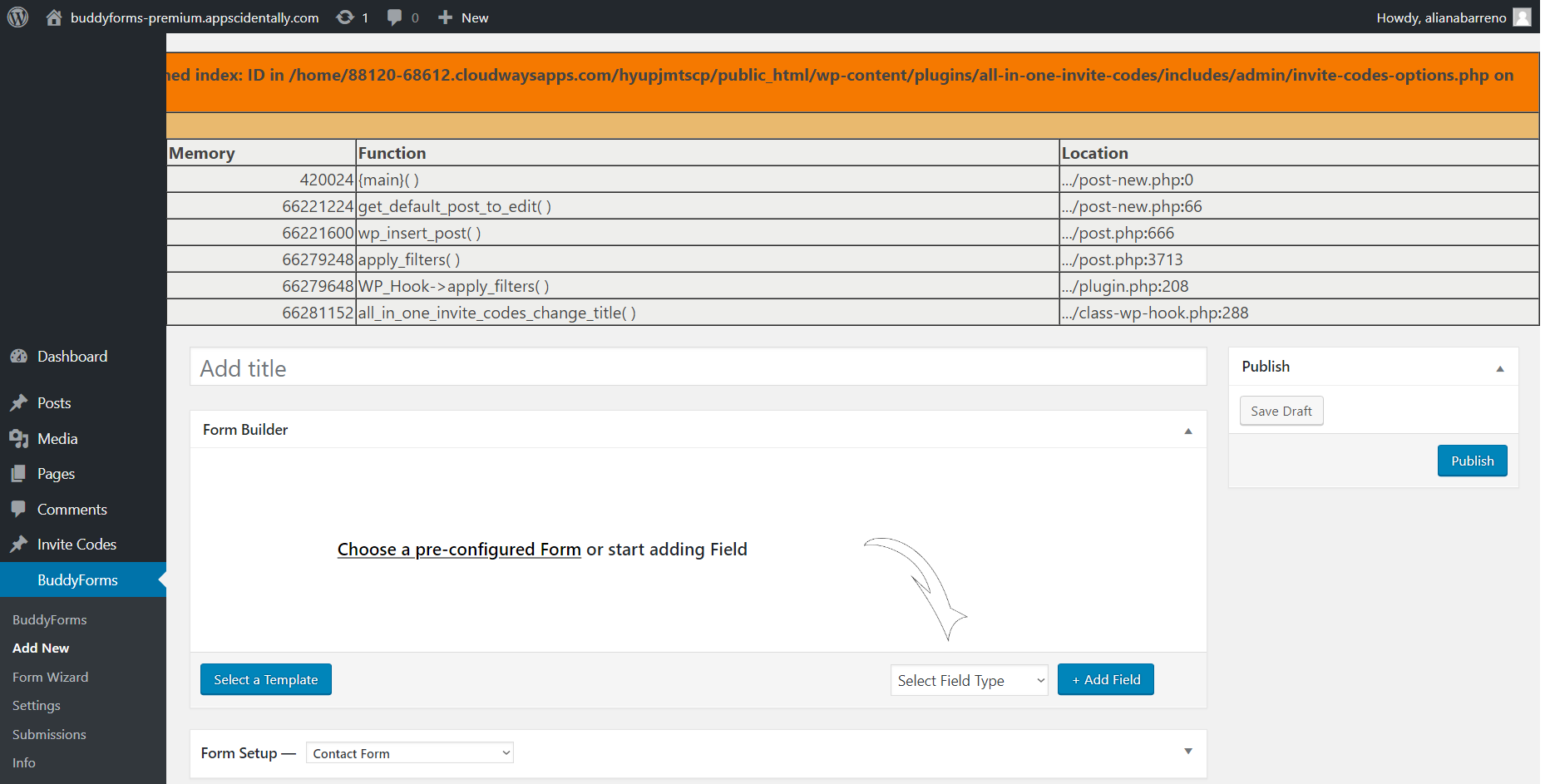 Code error · Issue #539 · BuddyForms/BuddyForms · GitHub