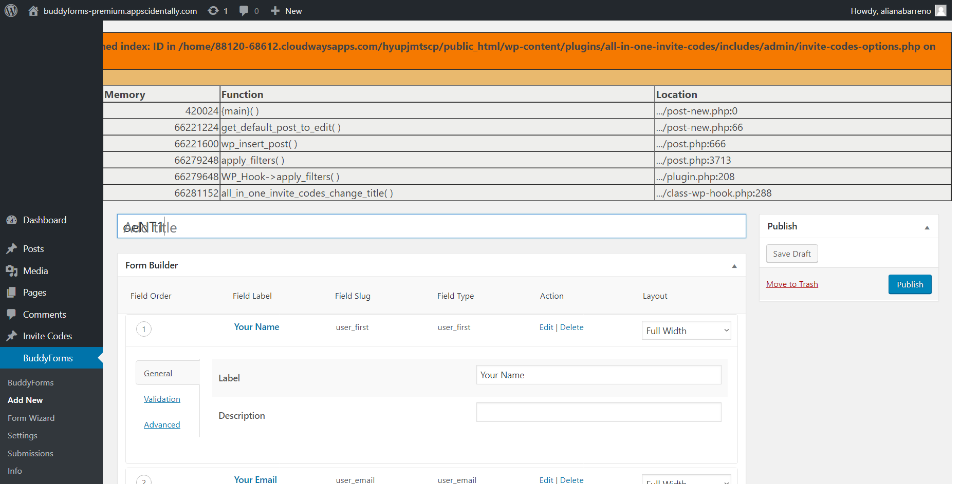 Code error · Issue #539 · BuddyForms/BuddyForms · GitHub