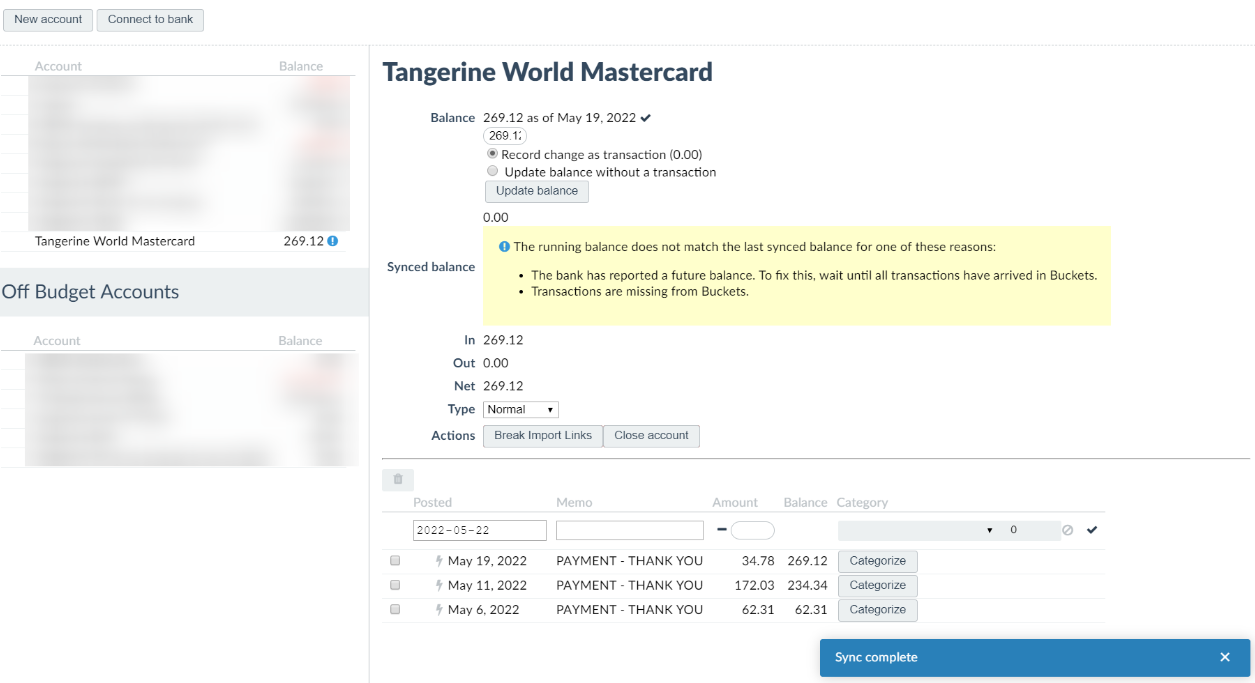 Tangerine Mastercard synced via Simplefin does not include additional cardholder transactions ...