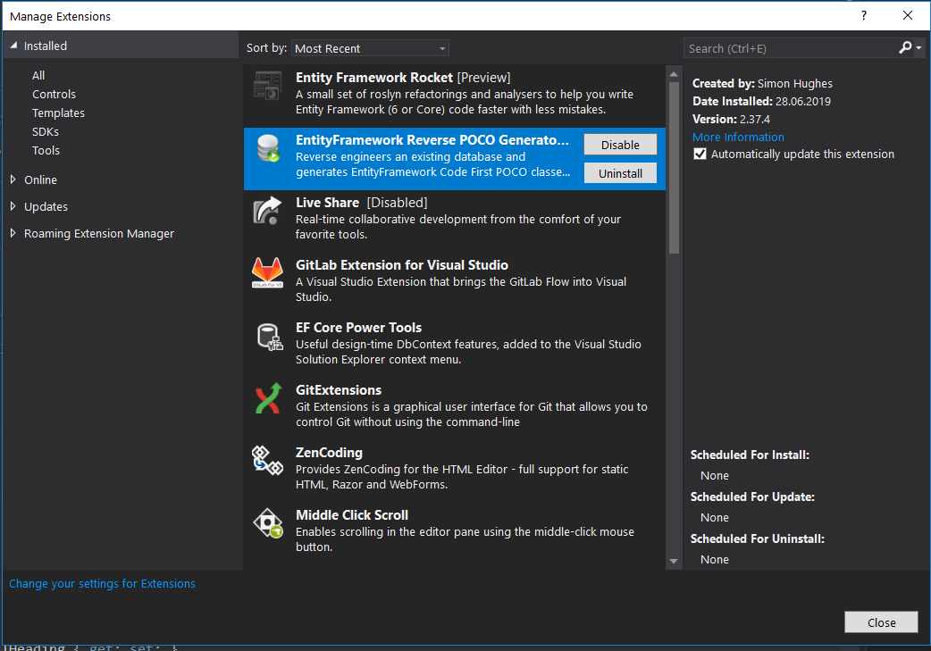 Cannot See Ef Option When I Right Click · Issue 514 · Sjh37 Entityframework Reverse Poco Code