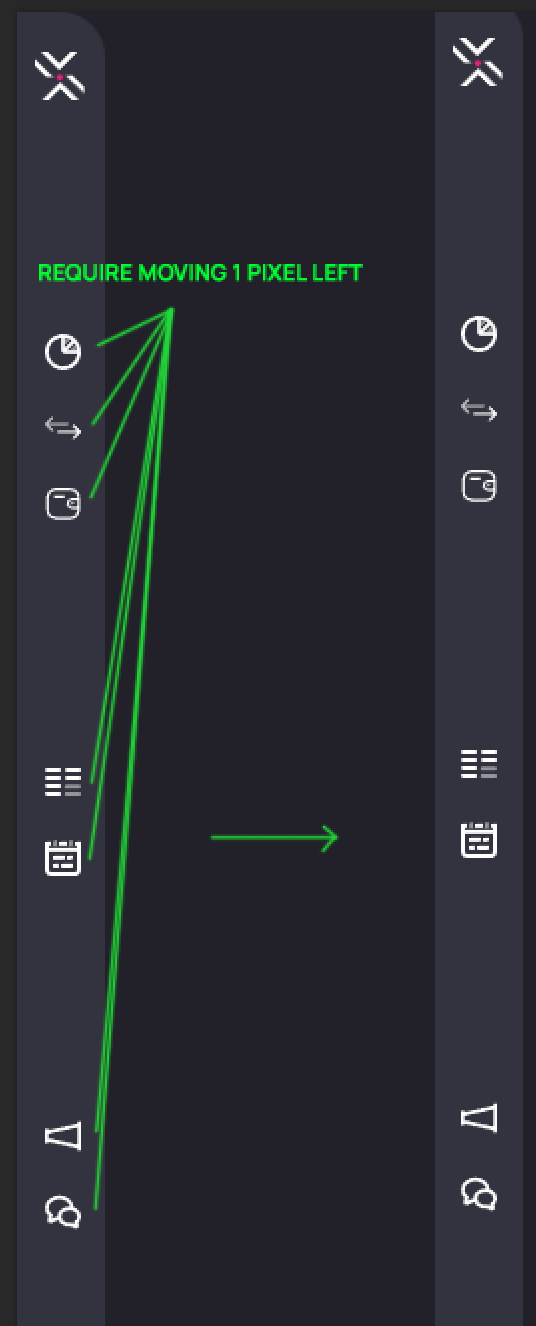 UI Visual adjustment: Left hand menu symbols require horizontal alignment · Issue #44 · Polkadex ...