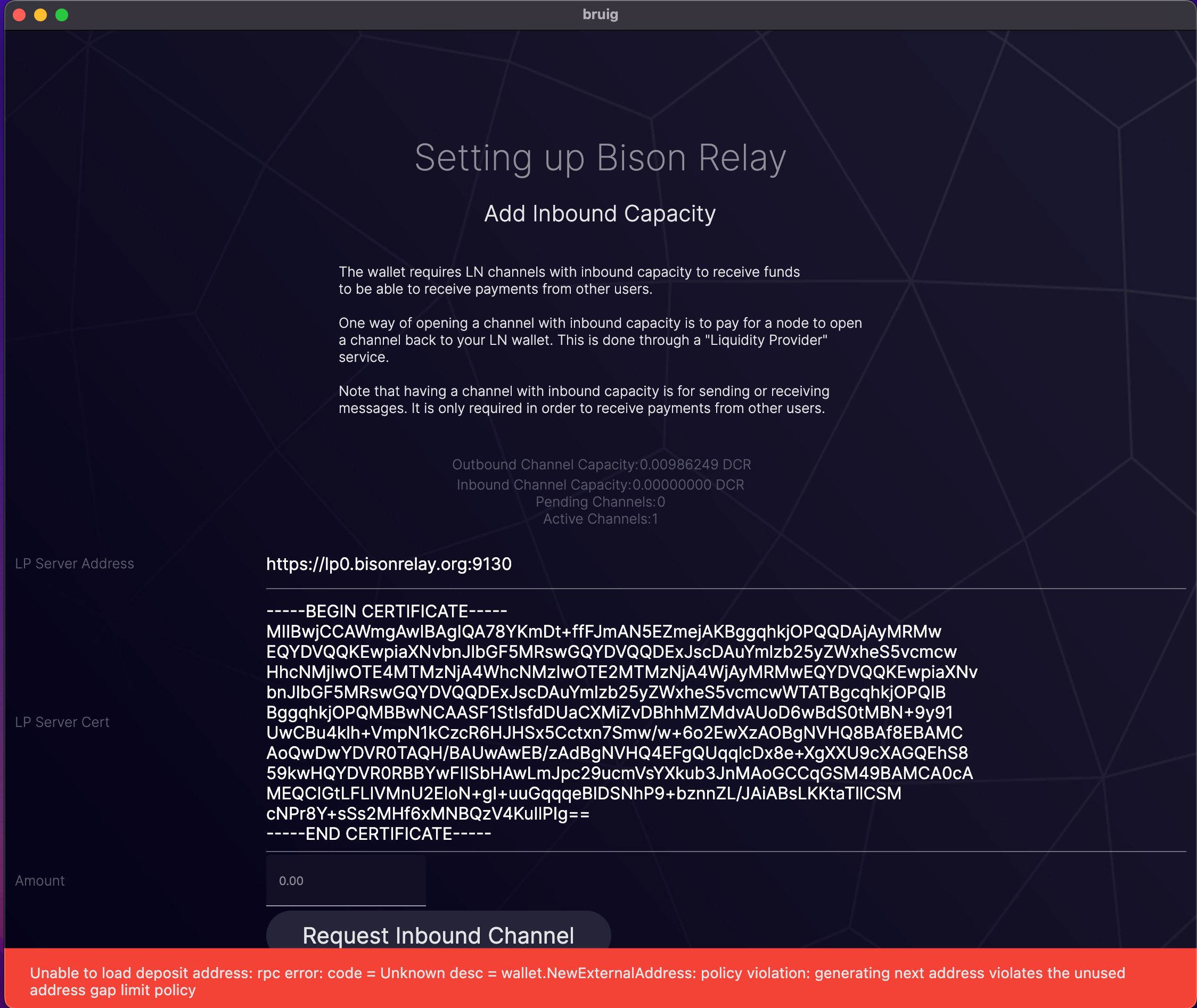bruig: Address generation exceeding gap limit and leaves GUI/wallet in an unrecoverable state ...