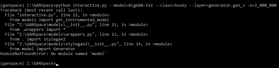 Setup Issues from: Step 5 + (Windows - Anaconda) · Issue #16 · harskish/ganspace · GitHub