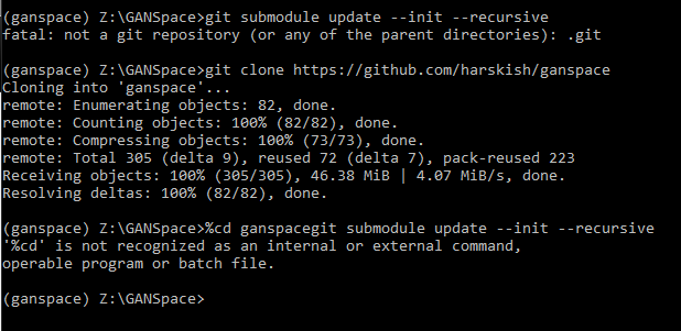 Setup Issues from: Step 5 + (Windows - Anaconda) · Issue #16 · harskish/ganspace · GitHub