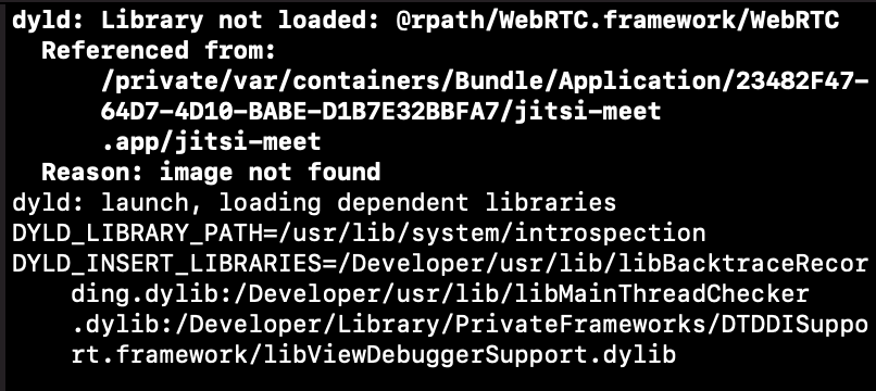 JitsiMeet WebRTC.framework Image Not Found exception · Issue #8496 · jitsi/jitsi-meet · GitHub