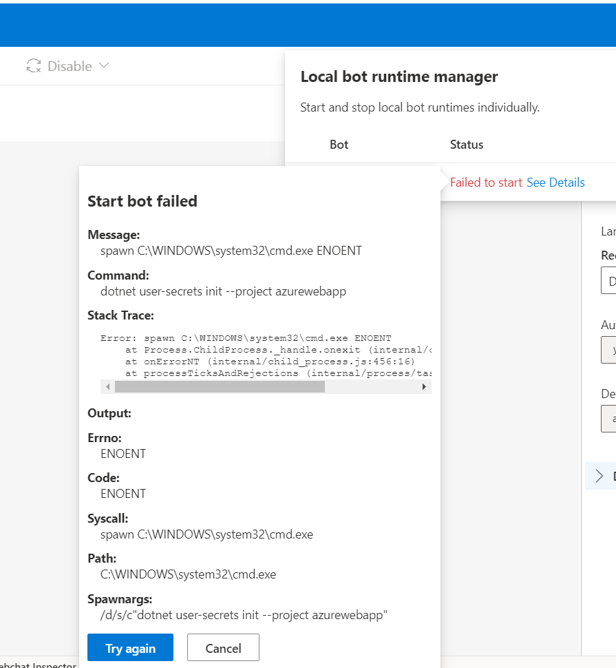 Start bot failed - Upgrade to composer 4.0 · Issue #6519 · microsoft/BotFramework-Composer · GitHub