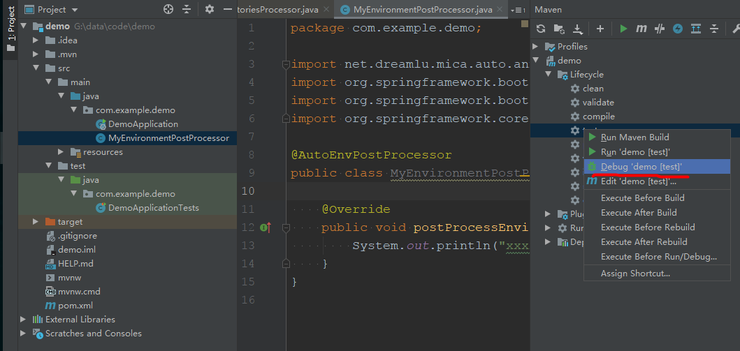 AutoEnvPostProcessor注解在单元测试中不起作用 · Issue #4 · lets-mica/mica-auto · GitHub