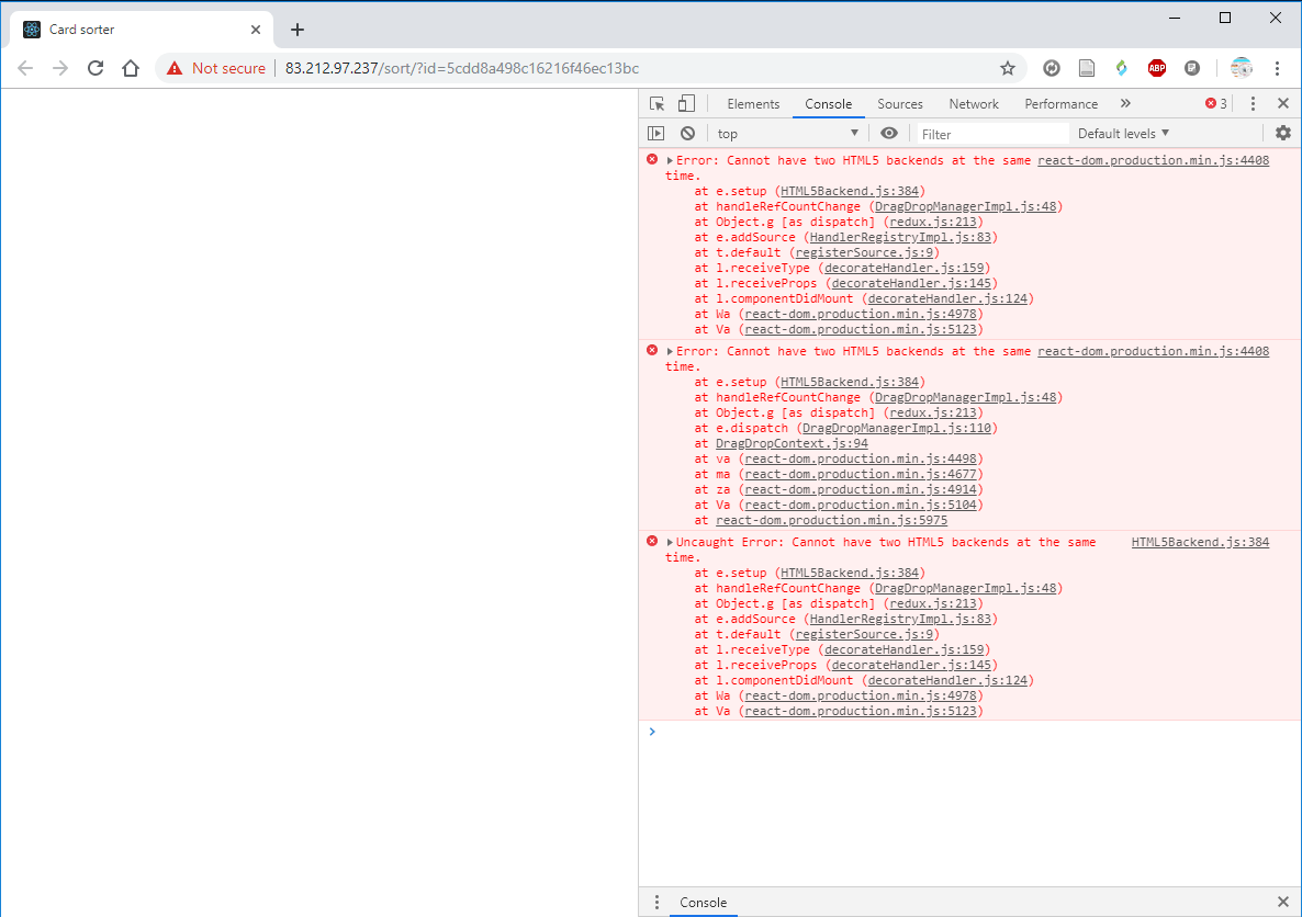 Cannot Have 2 Html Backends At The Same Time · Issue 2 · Drmerfy Cardsorterclient · Github