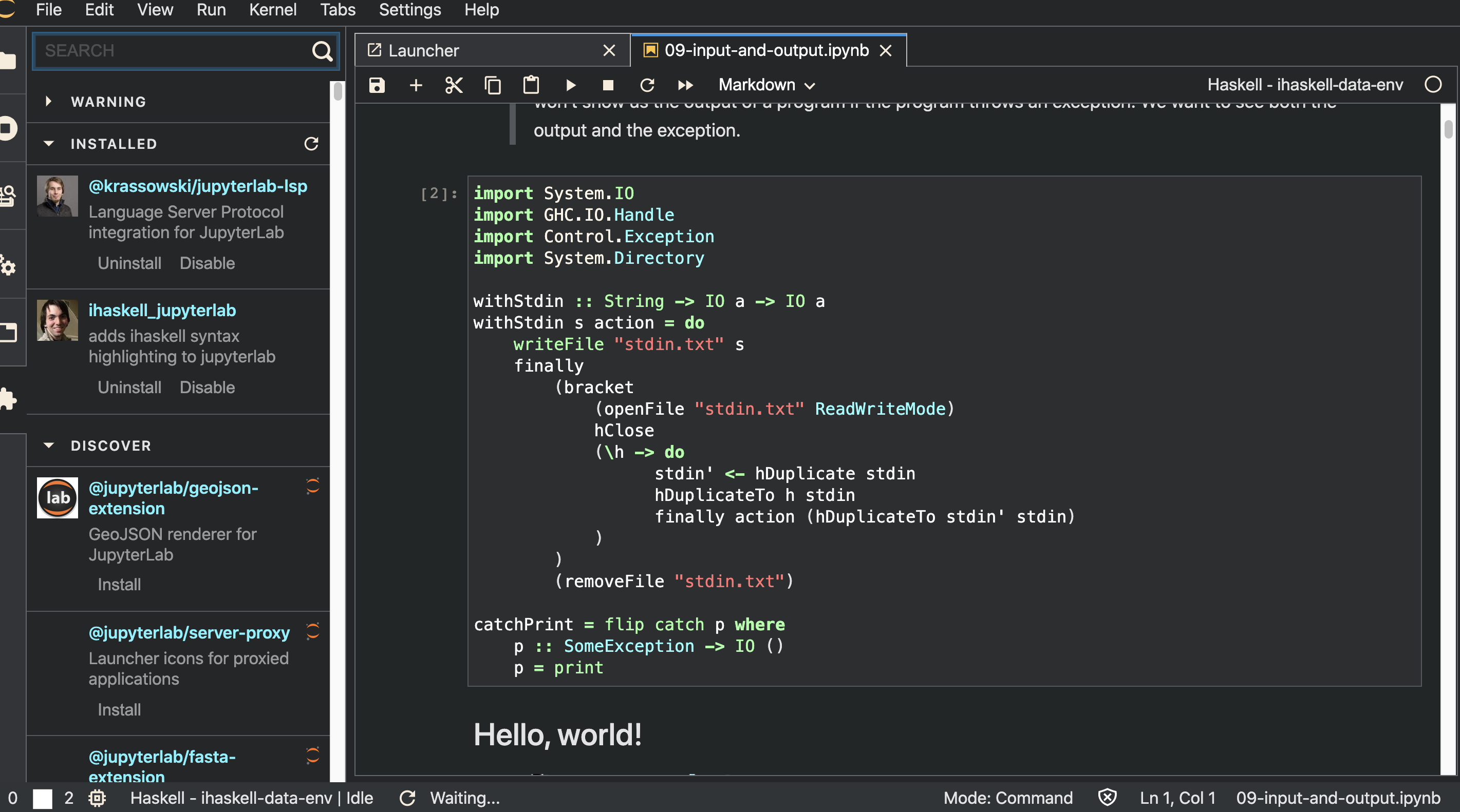 ihaskell_labextension JupyterLab 2 · Issue #1159 · IHaskell/IHaskell · GitHub