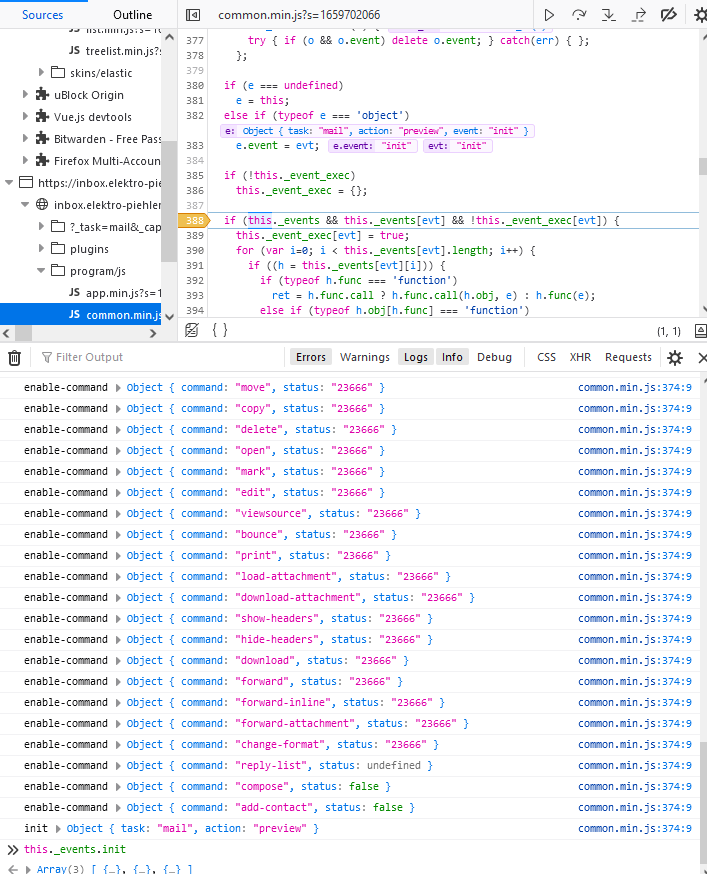 Bug?! Javascript API event hooks · Issue #8653 · roundcube/roundcubemail · GitHub