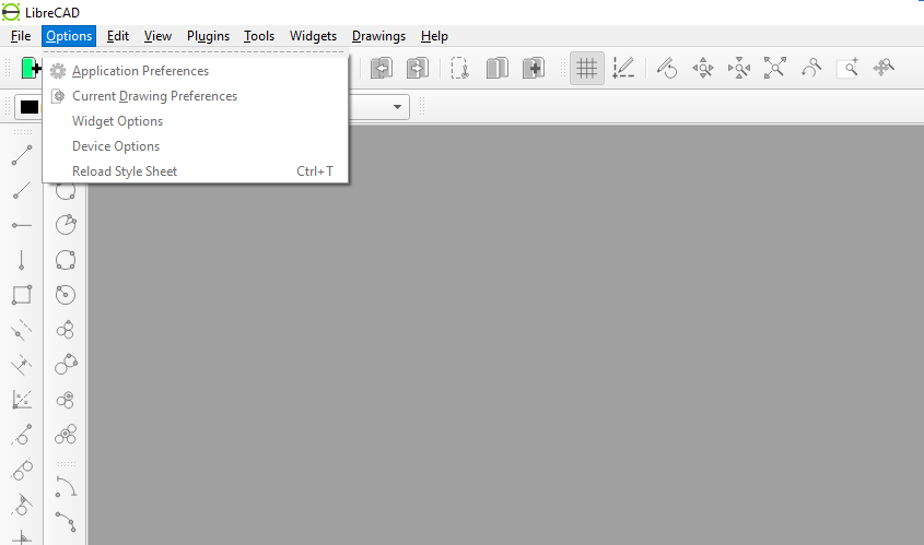 Allow "Application Preferences" when no document is open · Issue #1369 · LibreCAD/LibreCAD · GitHub