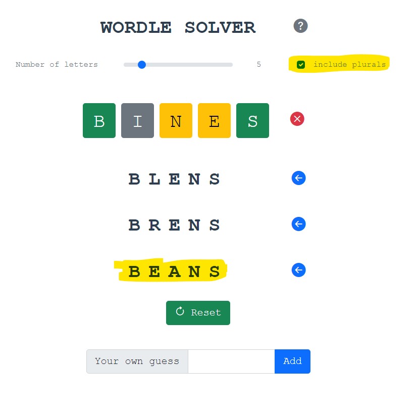 Beans · Issue #7 · jason-chao/wordle-solver · GitHub