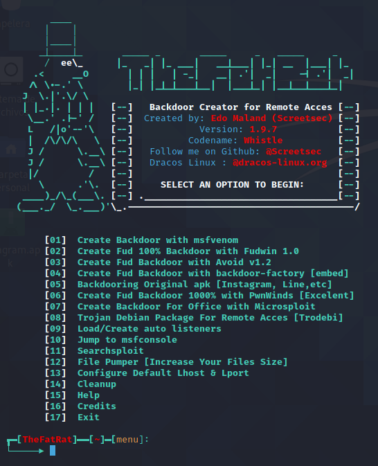 Was as not possible to install The Packages Labeled · Issue #597 · screetsec/TheFatRat · GitHub