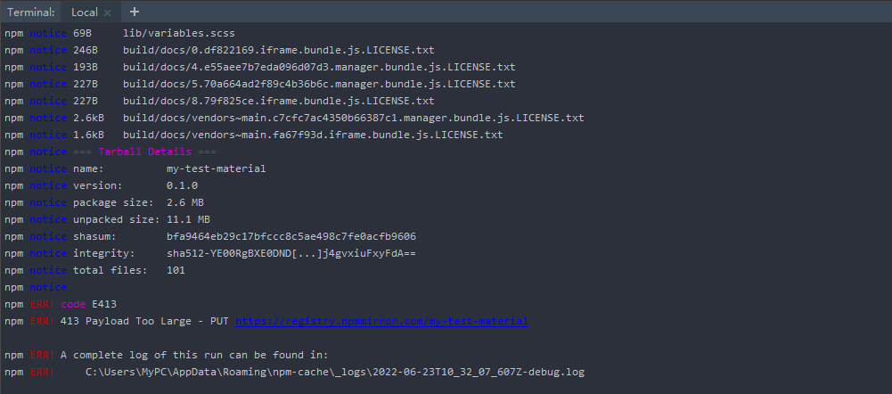 物料开发完成后进行npm publish 发布，提示413 · Issue #716 · alibaba/lowcode-engine · GitHub